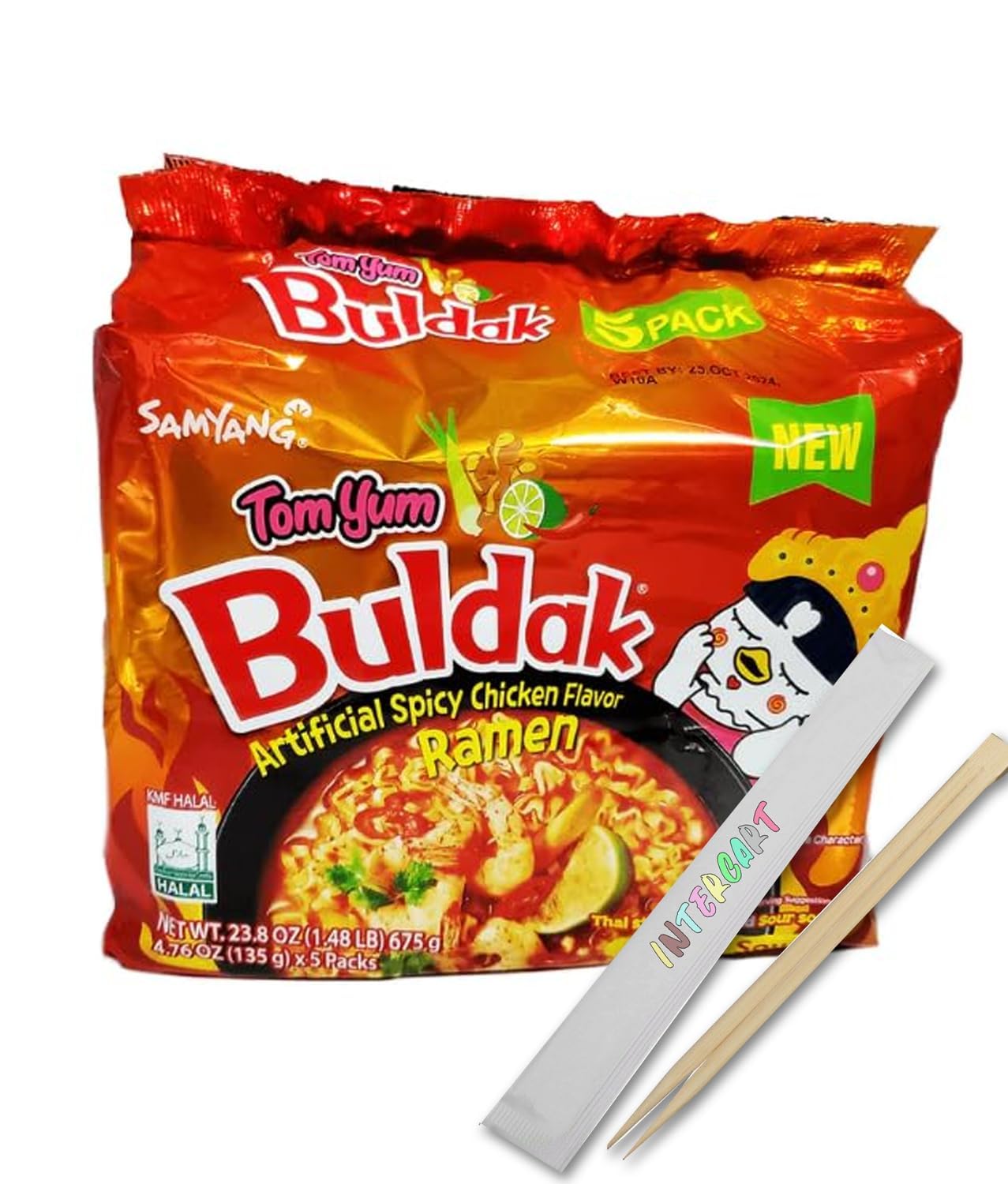 Amazon.com : Buldak Noodles Tom Yum Spicy Ramen Chicken Flavor - Stir ...