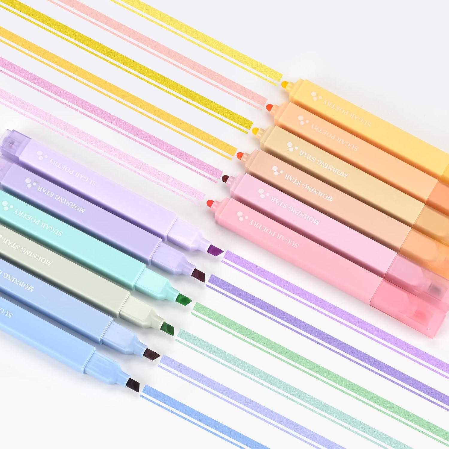 Dacono Dual Tips Highlighters, 12 Pcs Aesthetic Highlighters Assorted ...
