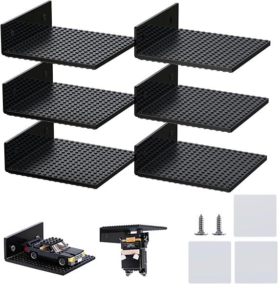 Amazon.com: iCUANUTY 6-Pack Acrylic Floating Shelves Compatible with ...