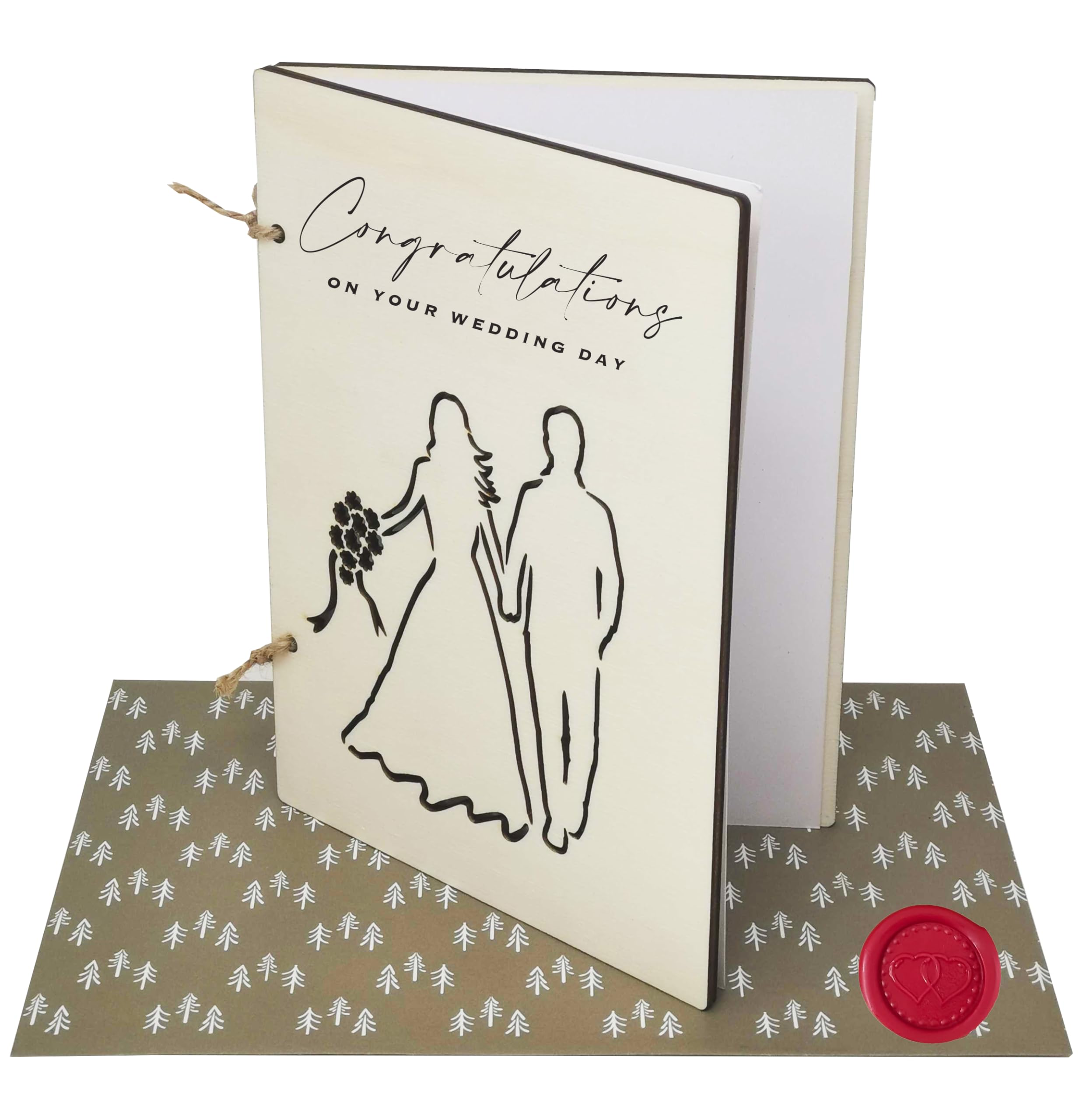 Rustic Wooden Wedding Card - Congratulations on Your Wedding Day Real ...