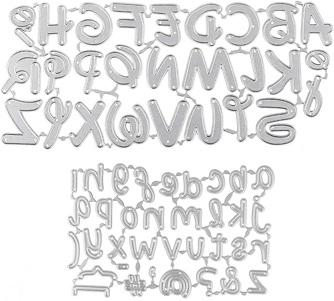 2pcs Scrapbooking Alphabet Letter Steel Cutting Dies Stencil DIY Album ...