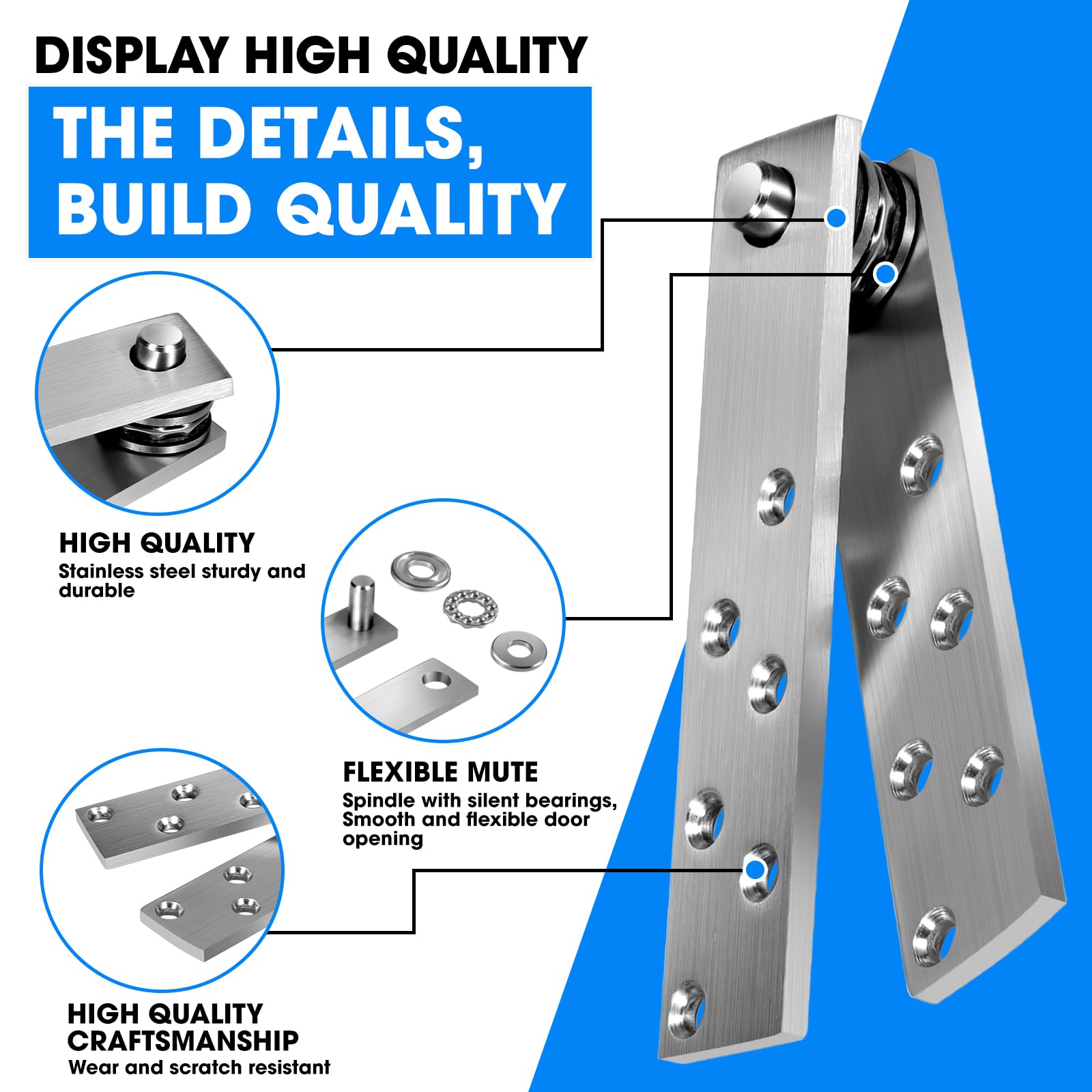 Snapklik.com : Hidden Pivot Door Hinge Heavy Duty 360 Rotation For ...