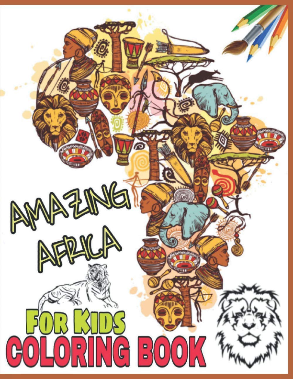 Buy Amazing Africa Coloring Book For Kids: African Animals, Egyptian ...