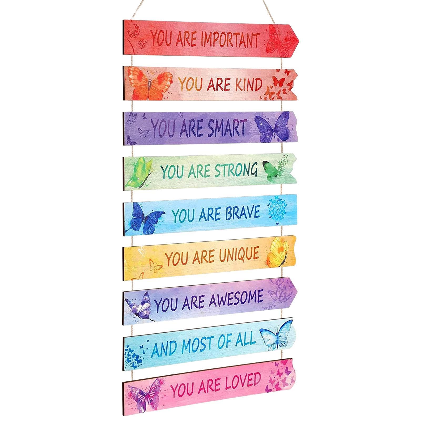Mental Health Wall Decor & Poste, Daily Affirmation Reminders, Rainbow ...