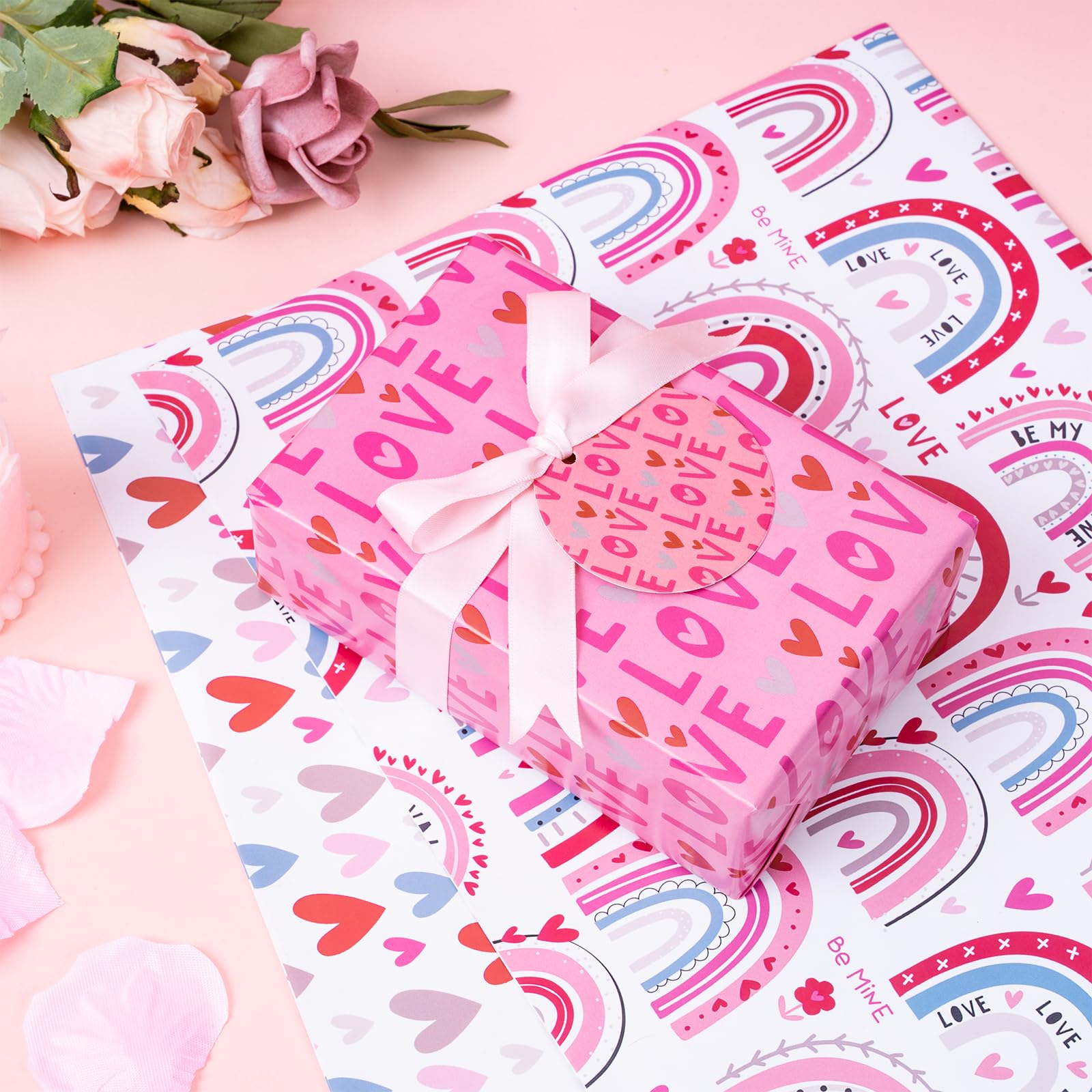 Snapklik.com : WRAPAHOLIC Valentines Day Wrapping Paper Sheet - 12 Sheets