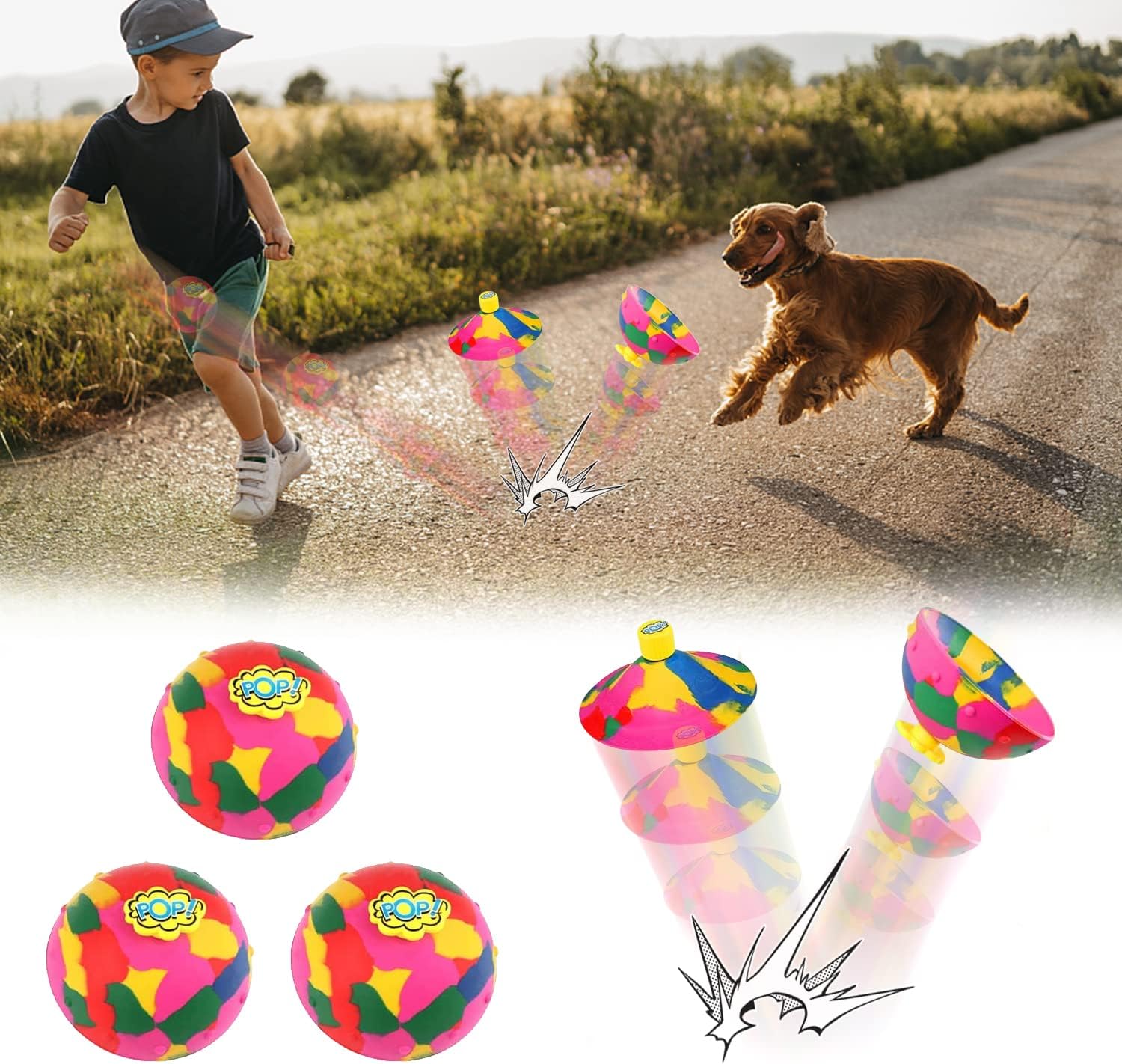 BIAO TX Bouncing Bowl Fidget Toys, 3Pcs Creative Camouflage Bounce Bowl ...