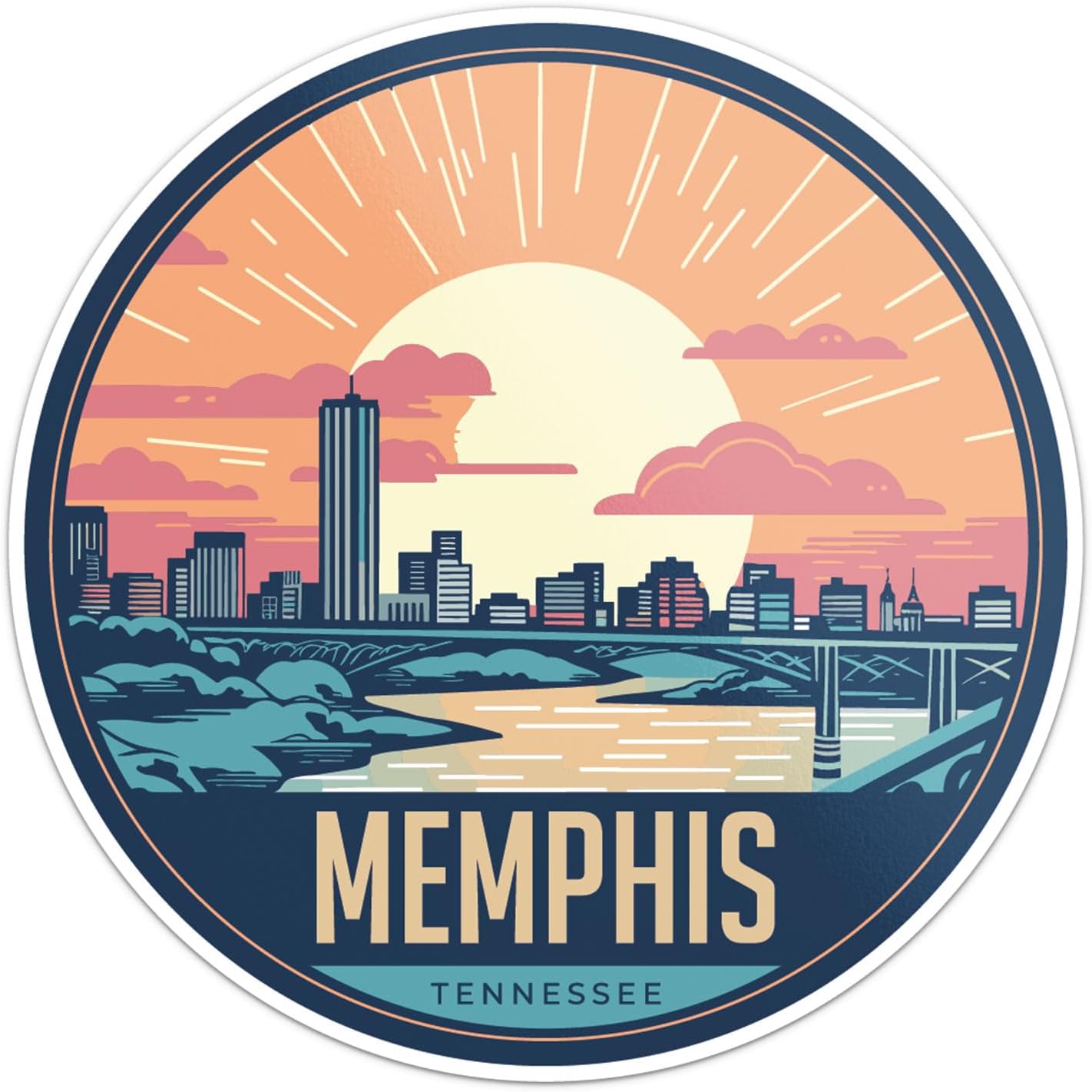 Amazon.com - Memphis City Sticker - Waterproof Vinyl Decal for Car ...