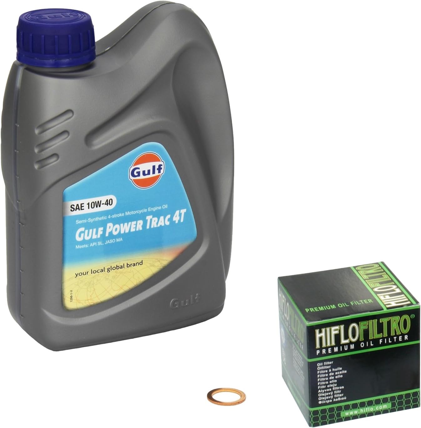 GULF Power Trac (10W - 40 Oil Set for Suzuki GN 125 built 94–99 HiFlo ...