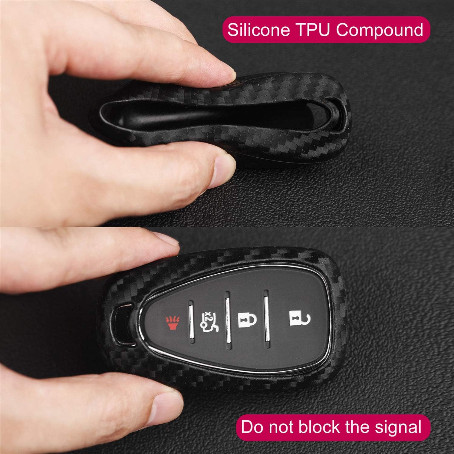 Buy M.JVisun Soft Silicone Rubber Carbon Fiber Texture Case Car Remote ...