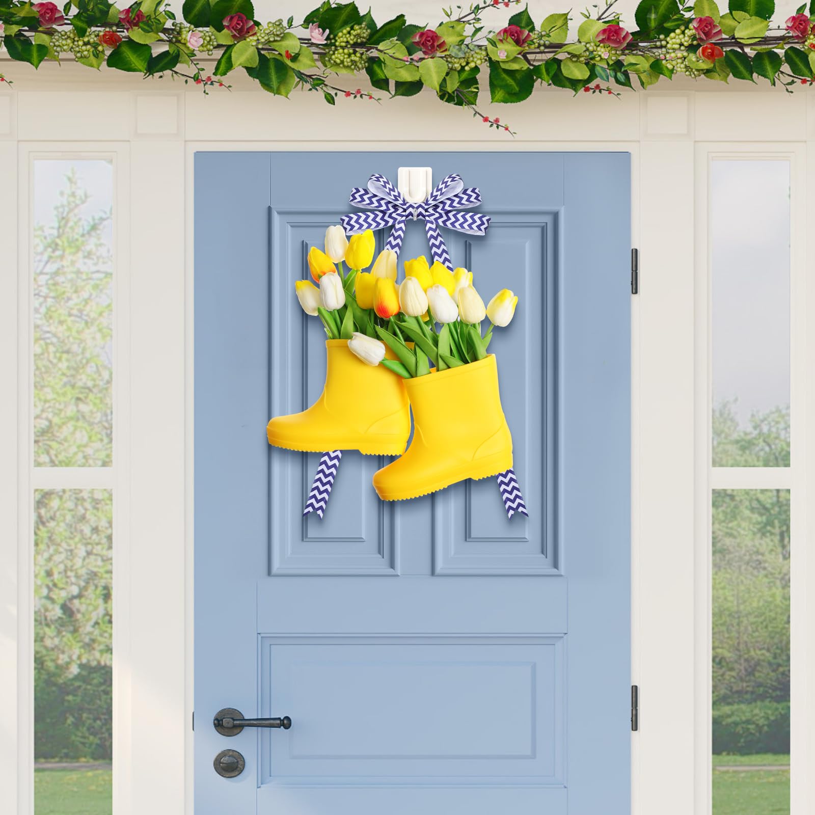 Amazon.com: Cinnvoice 20 Pcs Spring DIY Rain Boot Wreath Front Door ...