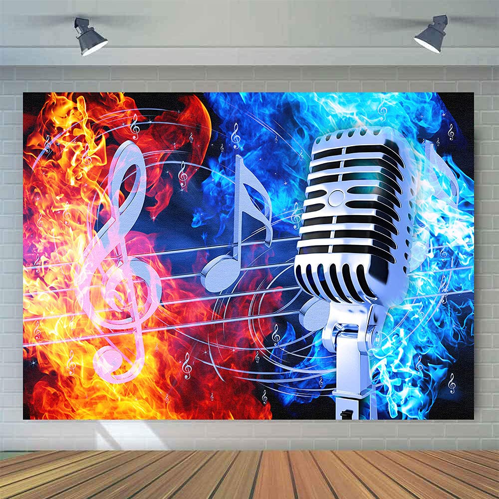 Colorful Music Notes Of Blue Fire Wallpapers