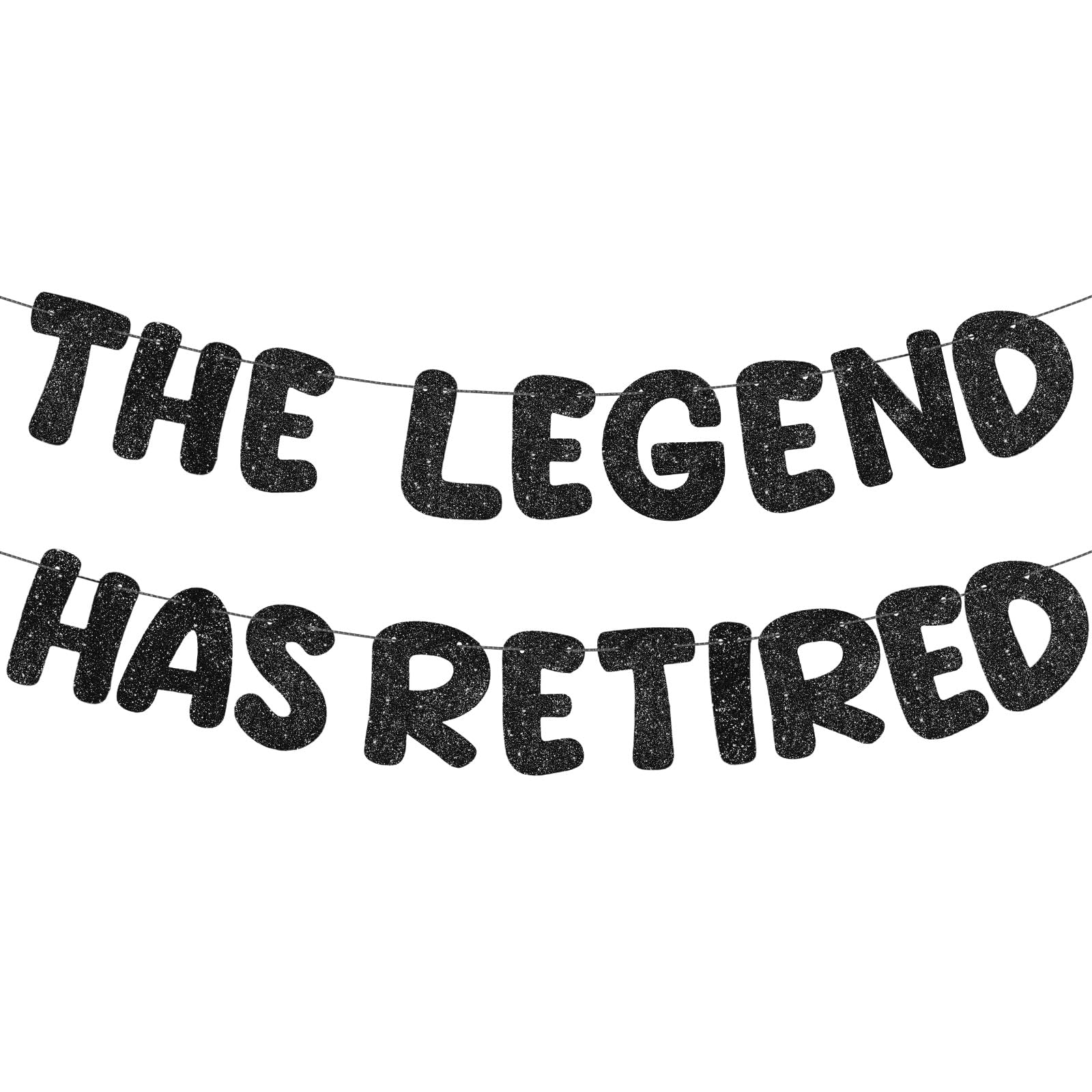 Amazon.com: Fulmoon Pre Strung the Legend Has Retired Glitter Banner 9. ...