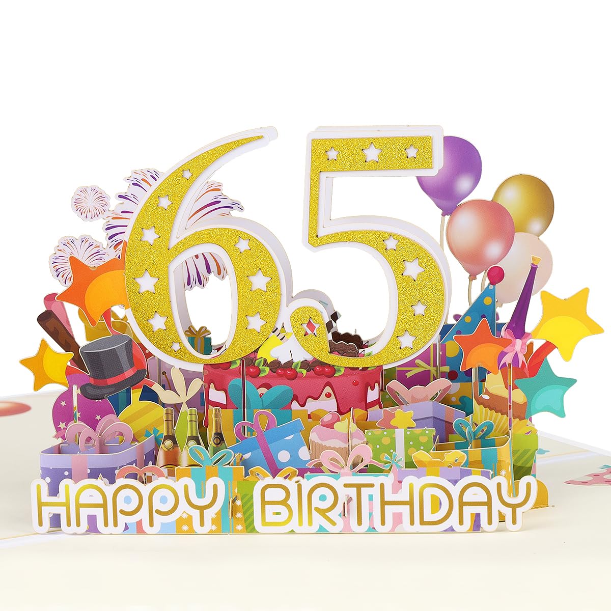 CNLITIHEKA Happy 65th Birthday Card for Mom Dad, 65th Birthday Card ...