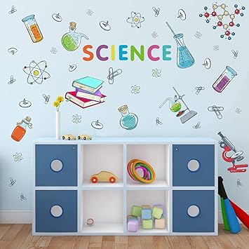 Amazon.com: IARTTOP Colorful Student Science Laboratory Wall Decal ...