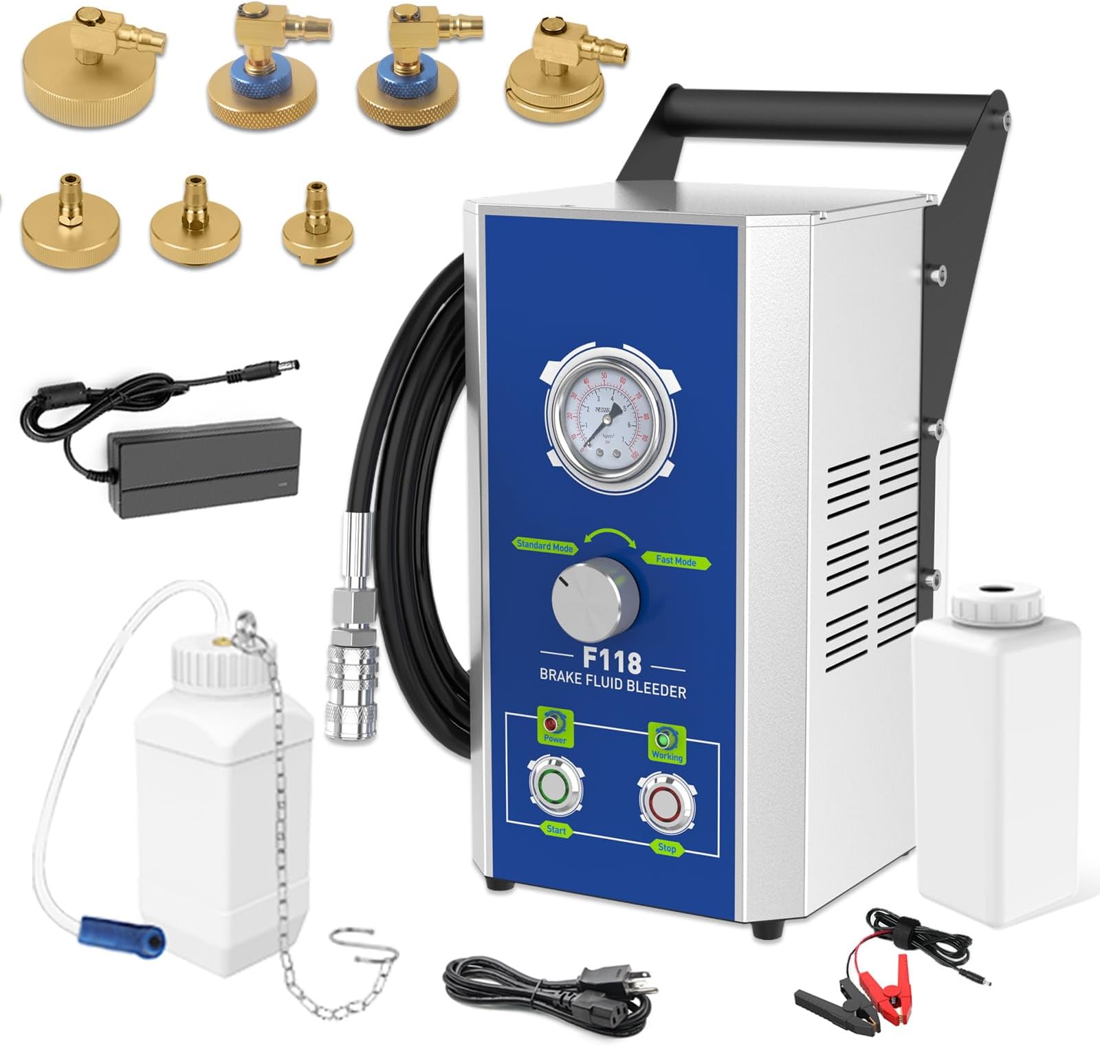 PLAYOCCAR Electric Car Brake Bleeder with 7 Adapters -110V/220V ...