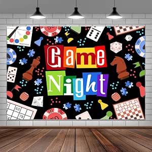 Amazon.com : 6 x 4 ft Game Night Backdrop Chess Card Playing Card Party ...