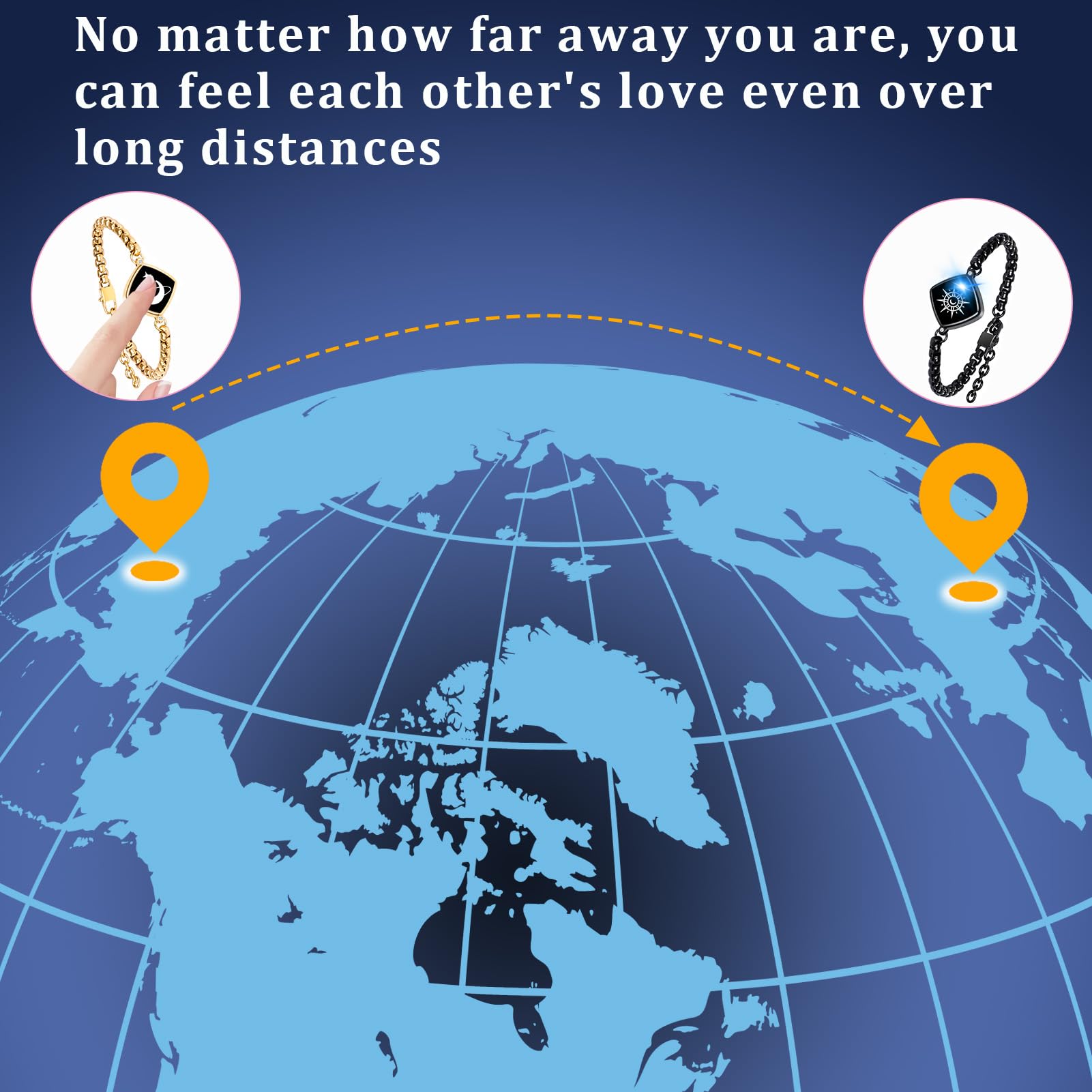 Snapklik.com : Long Distance Touch Bracelets,Vibration & Light Up ...