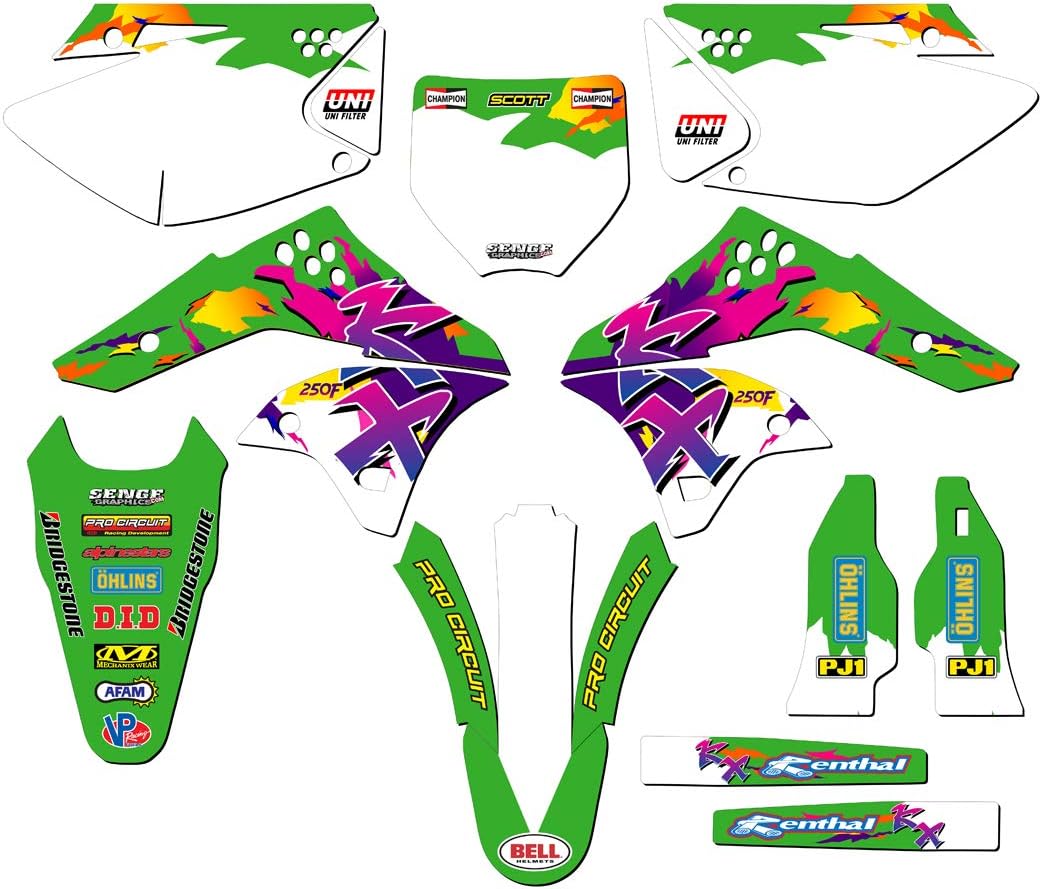 Amazon.com: 2006-2008 KX 250 F Throwback Green Senge Graphics Complete ...