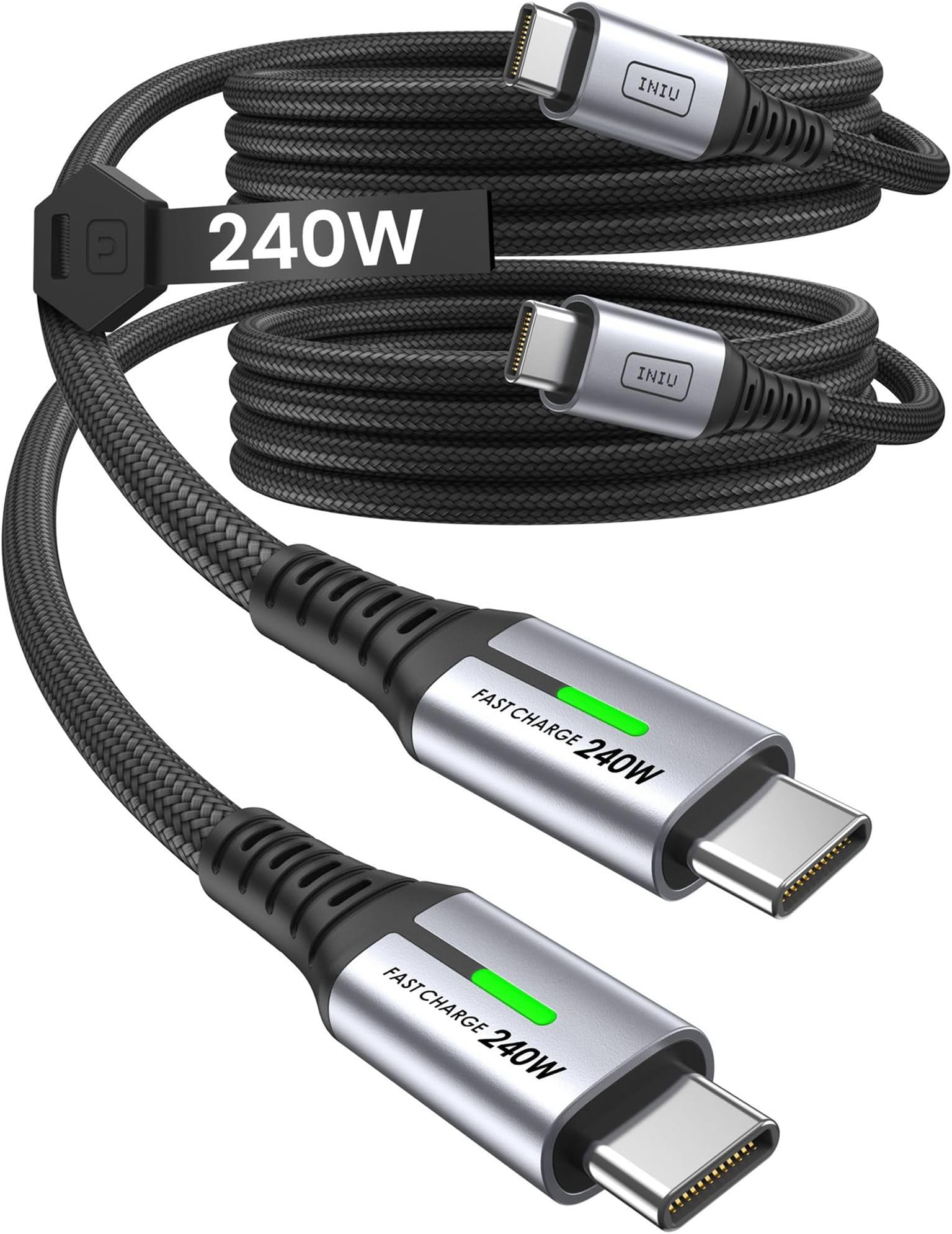 INIU 240W USB C to USB C Cable 2m/2Pack, Type C to Type C Charger USB-C ...