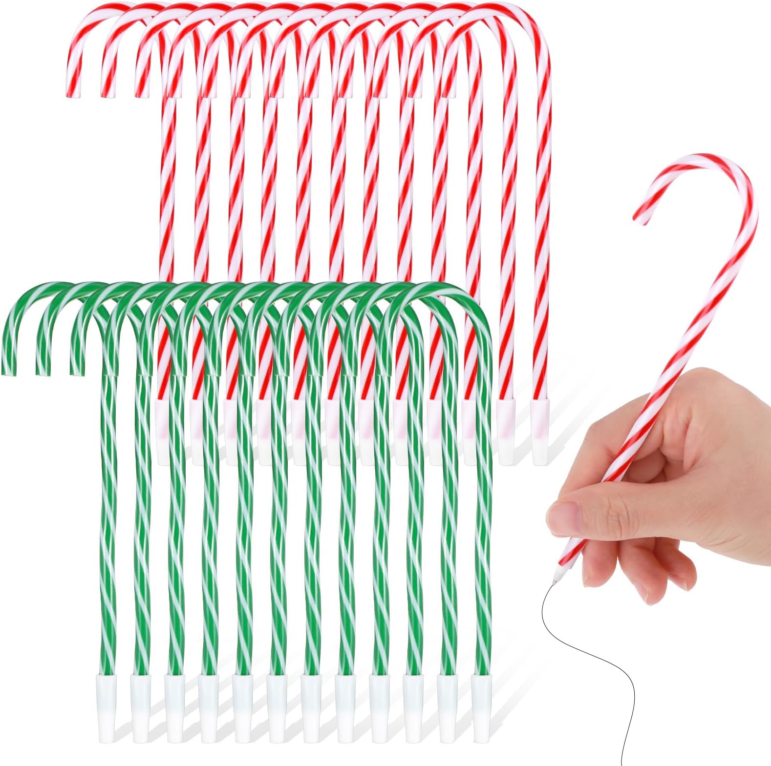 Amazon.com: JIEYAO 24 Pcs Christmas Candy Cane Pens, Candy Cane ...