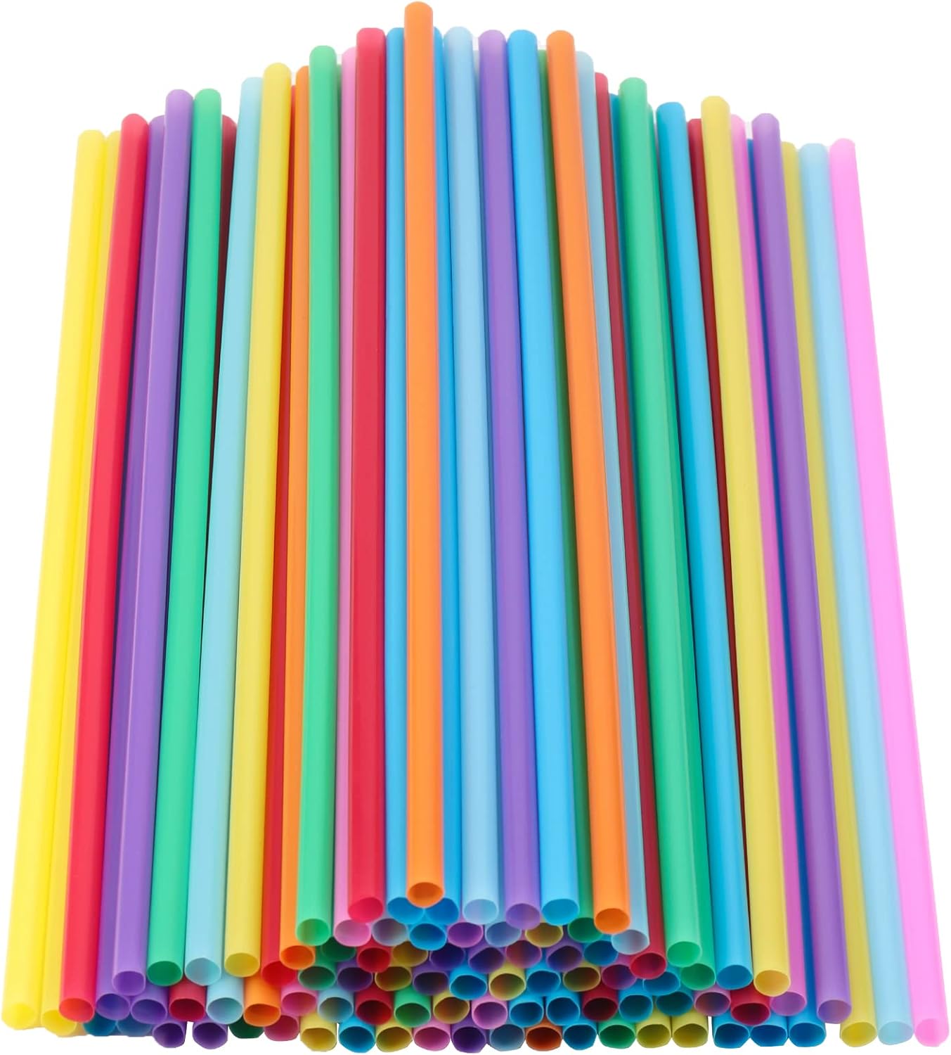 Small Jumbo Smoothie Straws, Chetexus 300pcs Colorful Disposable ...