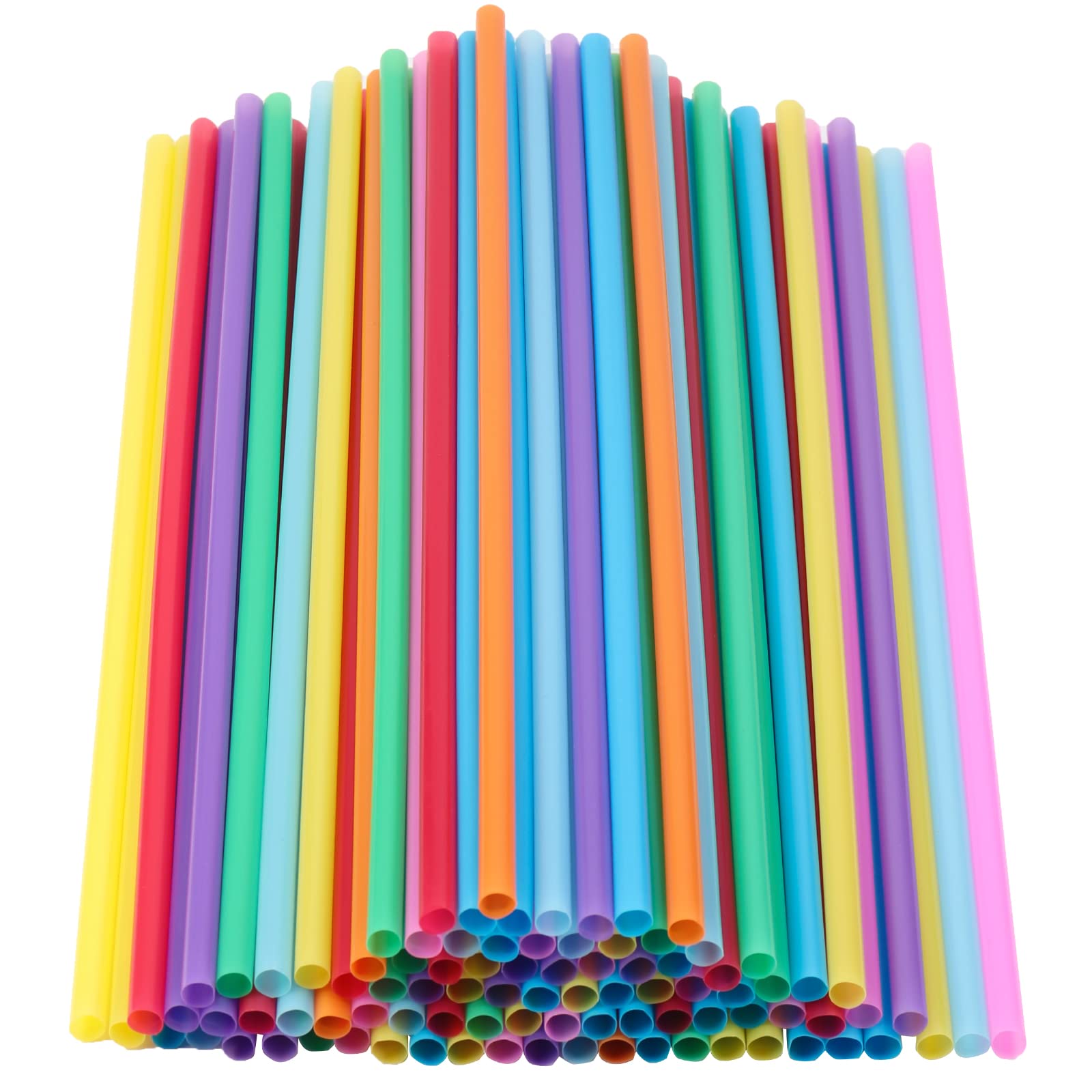 Small Jumbo Smoothie Straws, Chetexus 300pcs Colorful Disposable ...