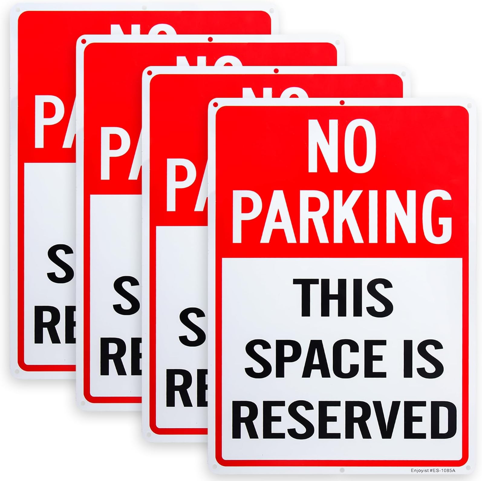 Amazon.com: 4 Pack No Parking This Space is Reserved Sign, 10" x 14 ...