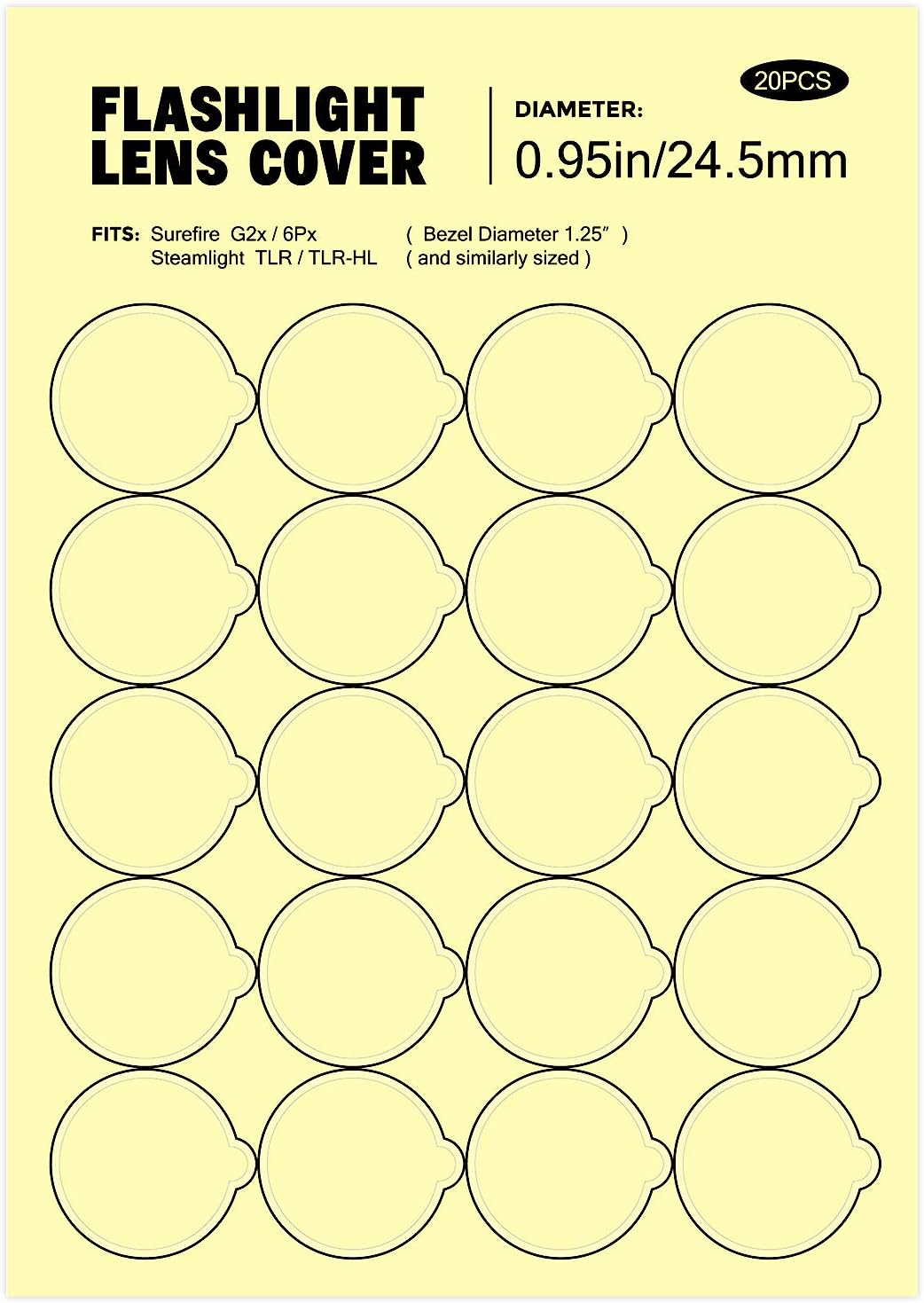 Amazon.com: Flashlight Lens Cover, WML Lens Cover (0.95 inch/24.5mm ...