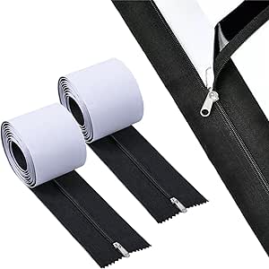 Lxoraziy 2 Pack Heavy Duty Self Adhesive Zips, 213 cm x 7.6 cm Dust ...