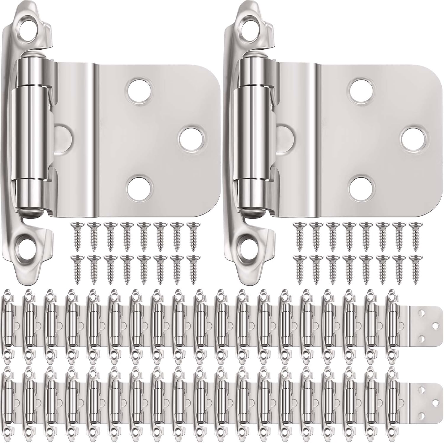 60 Pcs 3/8" Inset Hinges Inset Cabinet Hinges Brushed for Face Frame ...