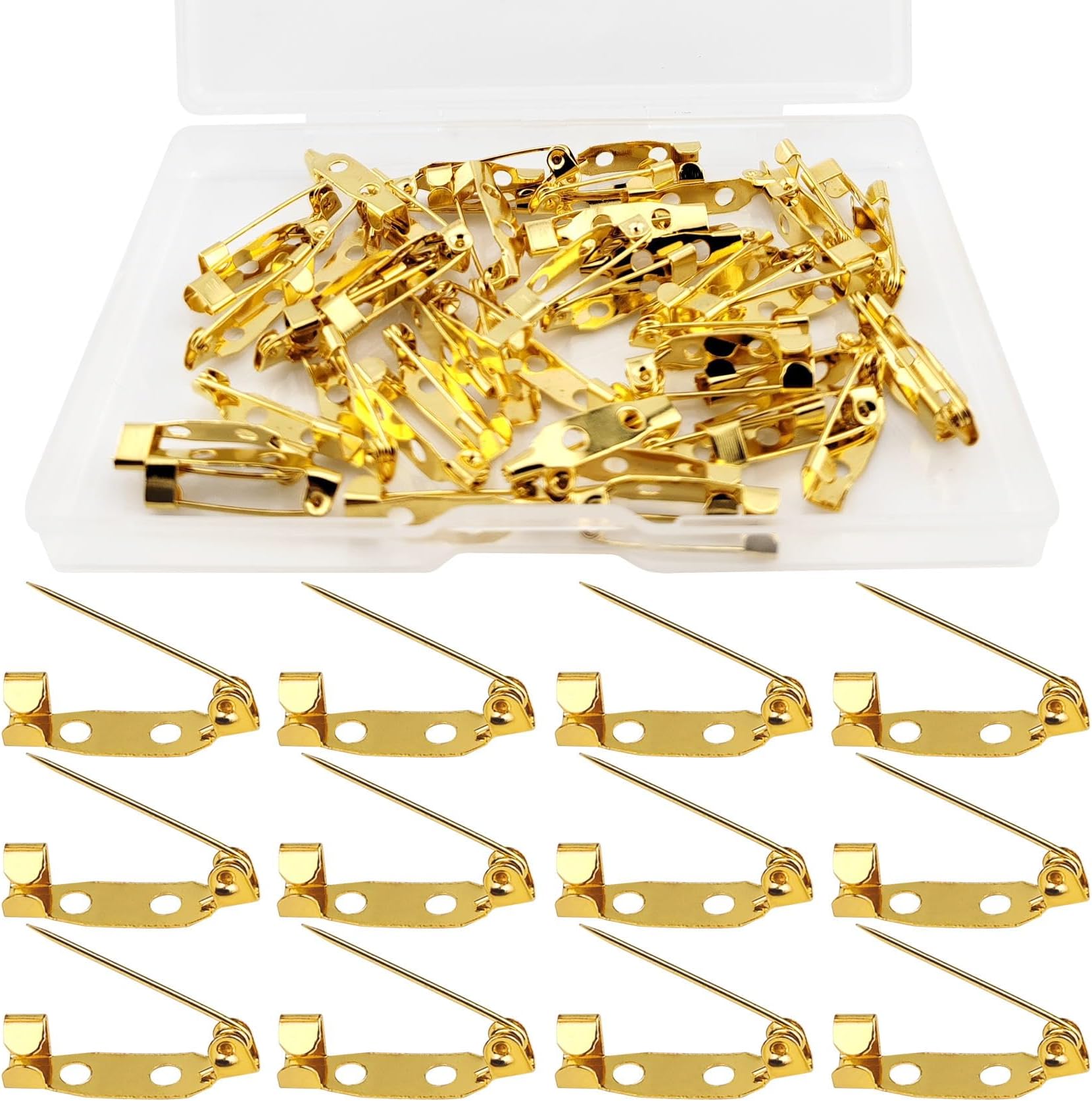 Amazon.com: Badge Fasteners Double Lock Back Clasp Crafts Lock Safety ...