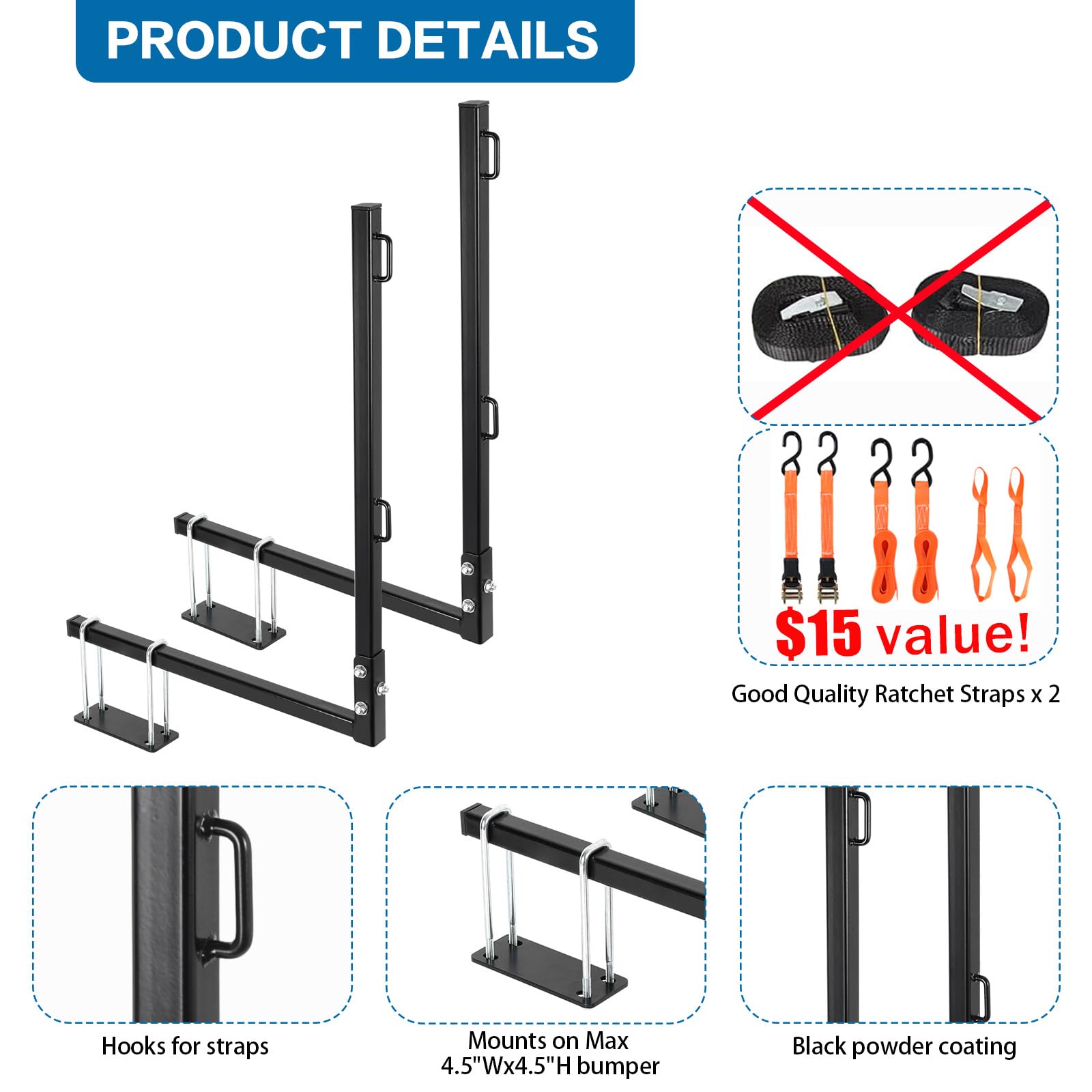 OUTPRIZE RV Tote Tank Carrier, Heavy Duty Steel RV Bumper Mount Tote ...