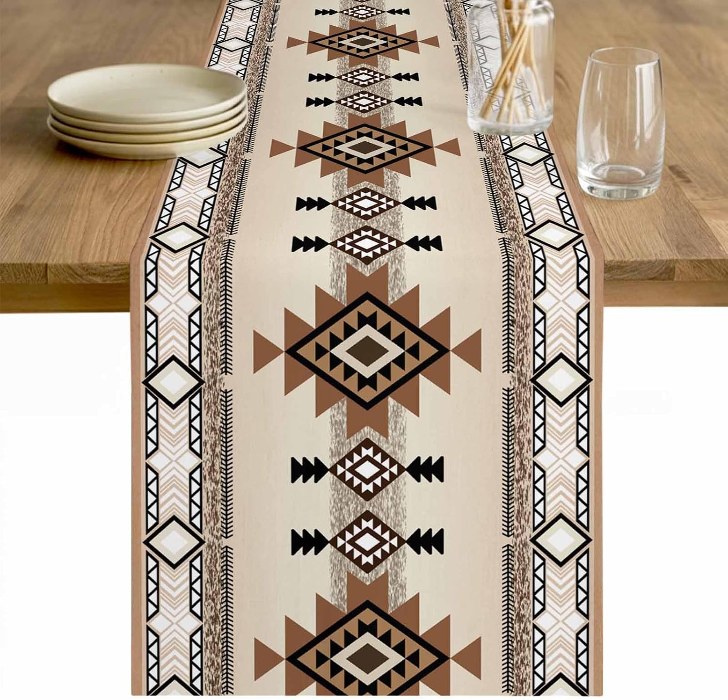 Amazon.com: Boho Western Table Runner 72 Inches Long Cotton Linen ...