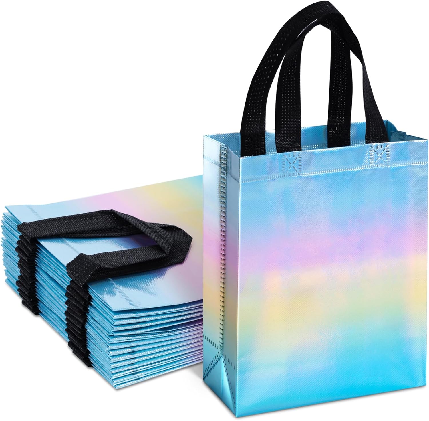 Amazon.com: VGOODALL 15PCS Iridescent Gift Bags with Handles, 8"x4"x10 ...