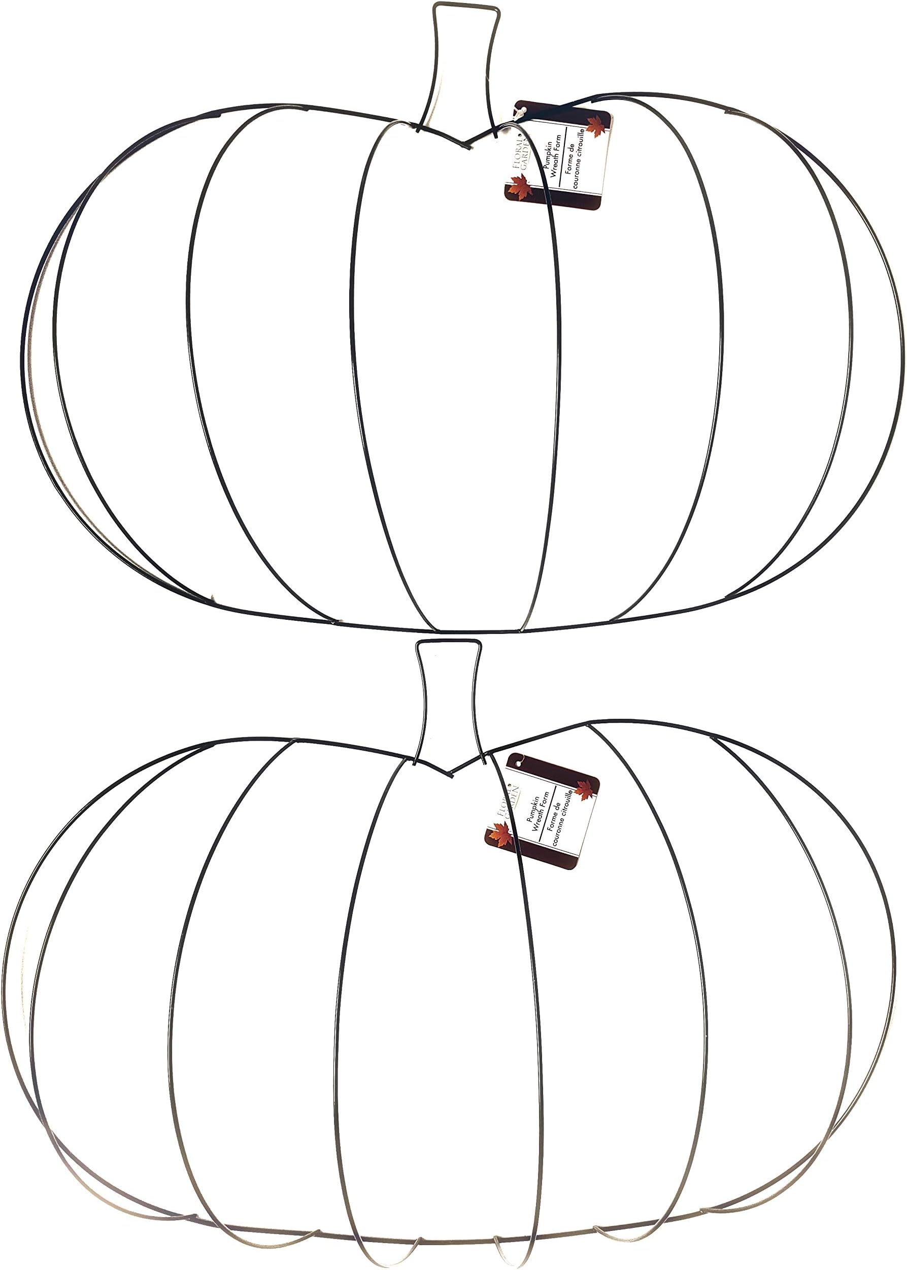 Amazon.com: Autumn Wreath, Pumpkin Wreath Form 2PCS Metal Pumpkin ...