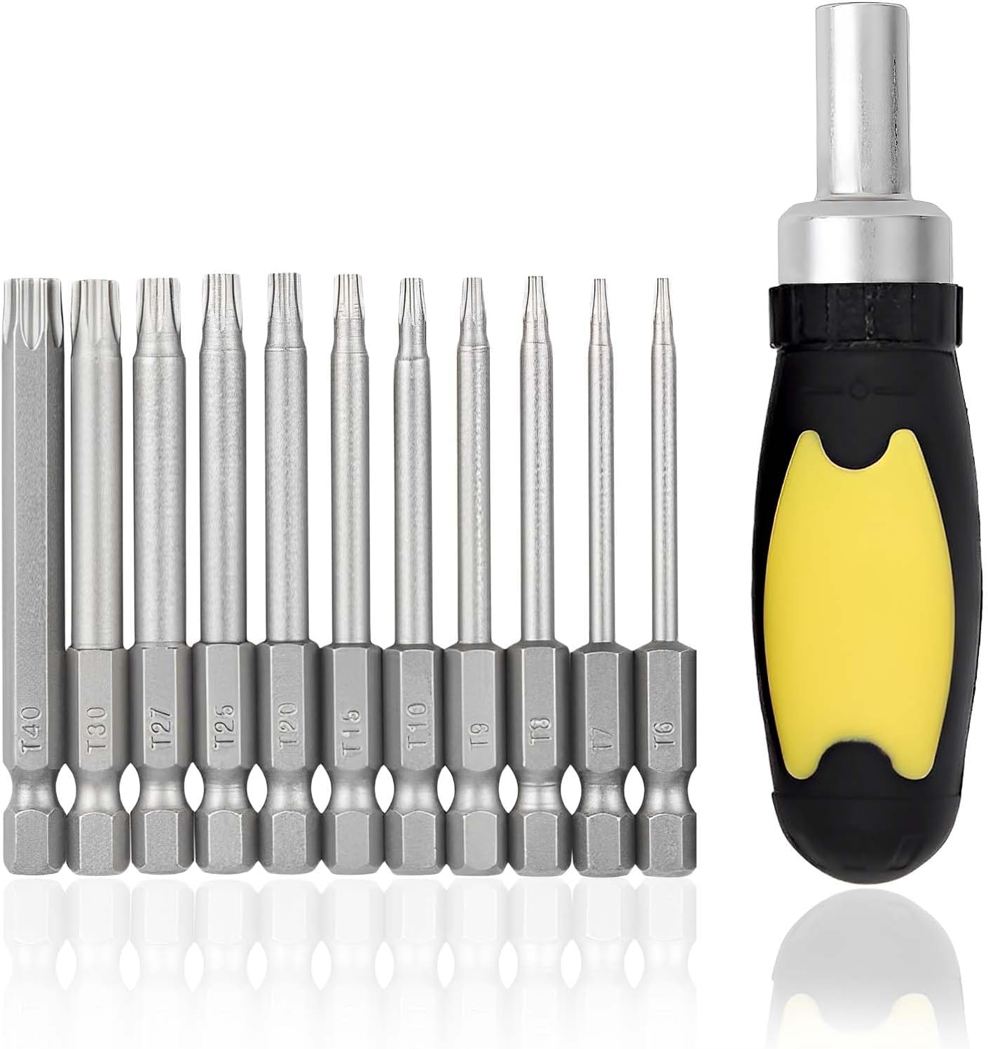 SuQurtom 12Pcs Torx Head Screwdriver Bit Sets, 75mm 1/4 Inch Hex Shank ...