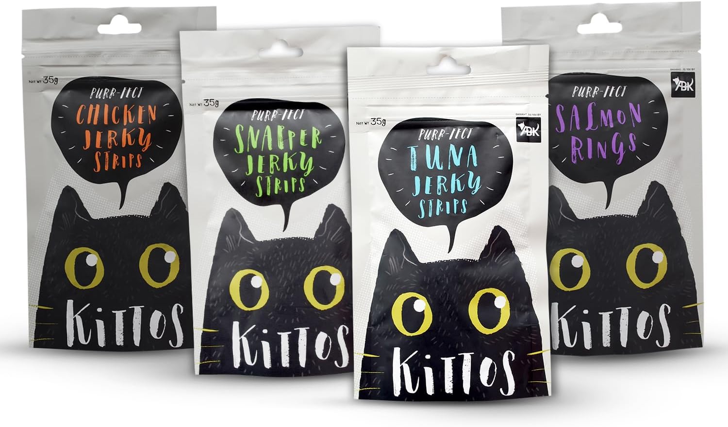 Kittos Cat Treat Multi Flavour (Chicken Jerky Strips, Salmon Rings ...