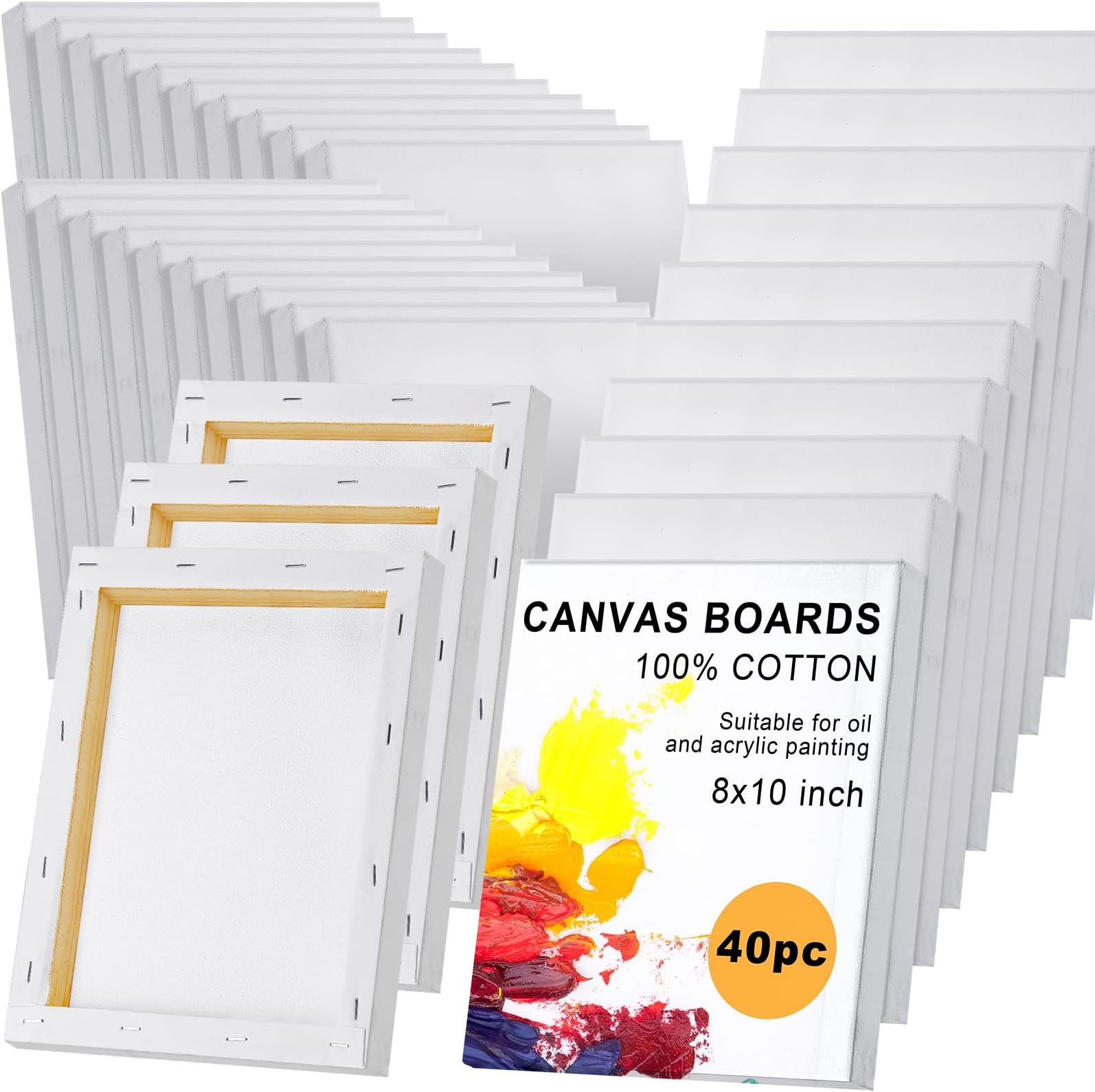 Amazon.com: Madisi Painting Canvas Panels 48 Pack, 8X10, Classroom ...