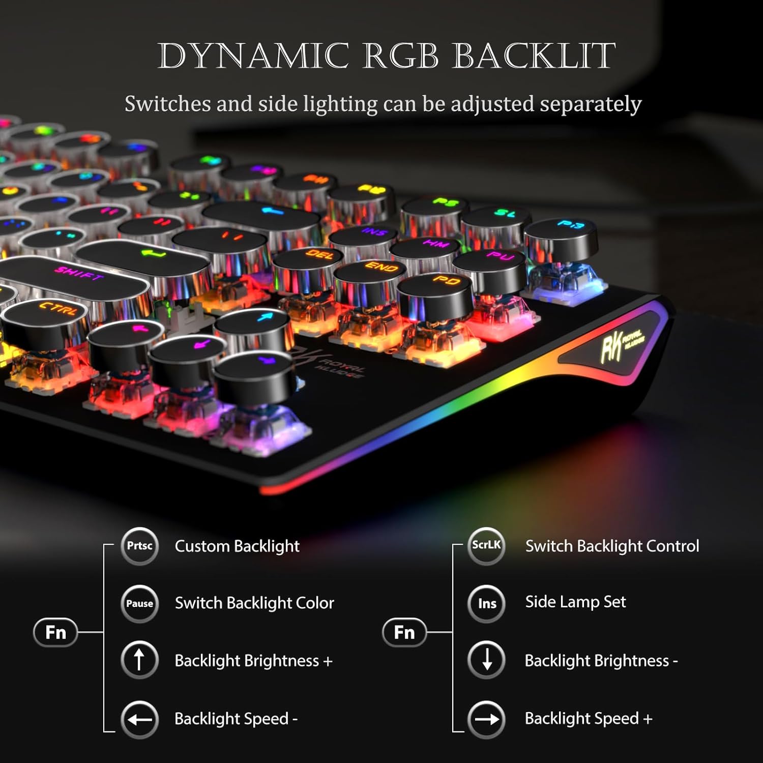 RK ROYAL KLUDGE S87 Typewriter Mechanical Keyboard, Hot Swappable Wired ...