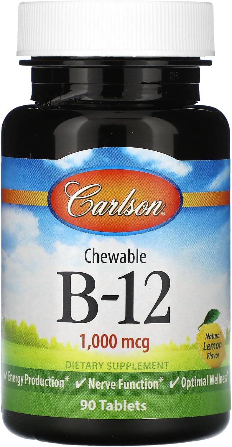 Amazon.com: Carlson Labs B-12, 1000mcg, 90 Chewable Tablets(Packaging ...