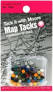 Amazon.com: Map Pins Assorted Colors Box 50 : Office Products