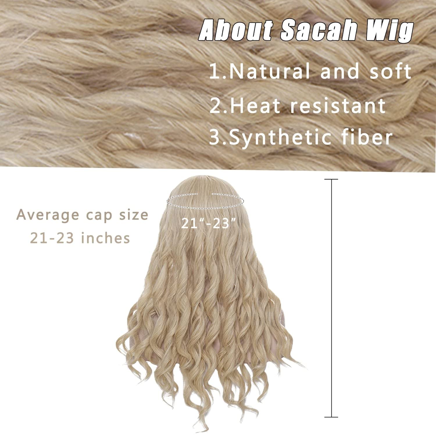Snapklik.com : Long Curly Wavy Blonde Wigs Sarah Sanderson Wig For ...