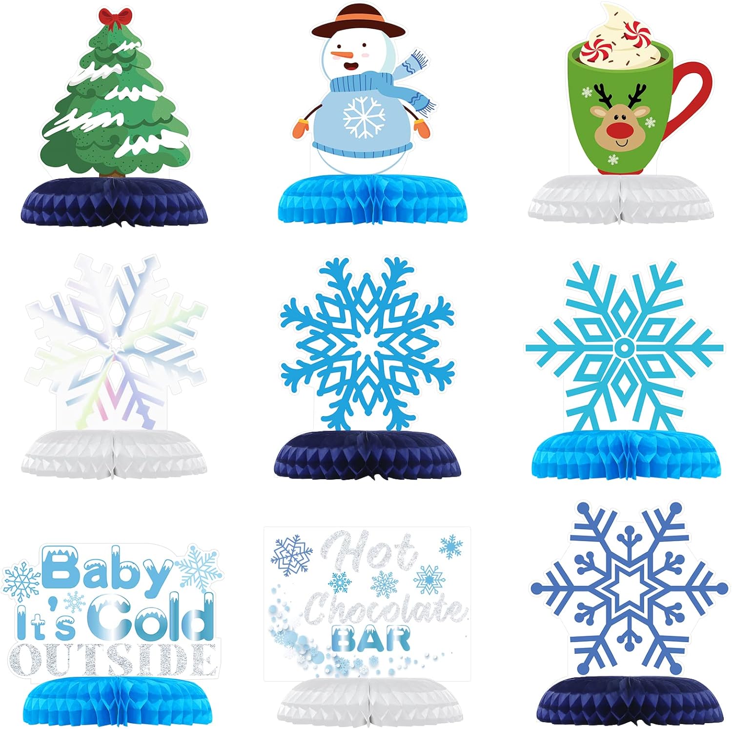 Amazon.com: Winter Wonderland Centerpieces for Table Frozen Snowflake ...