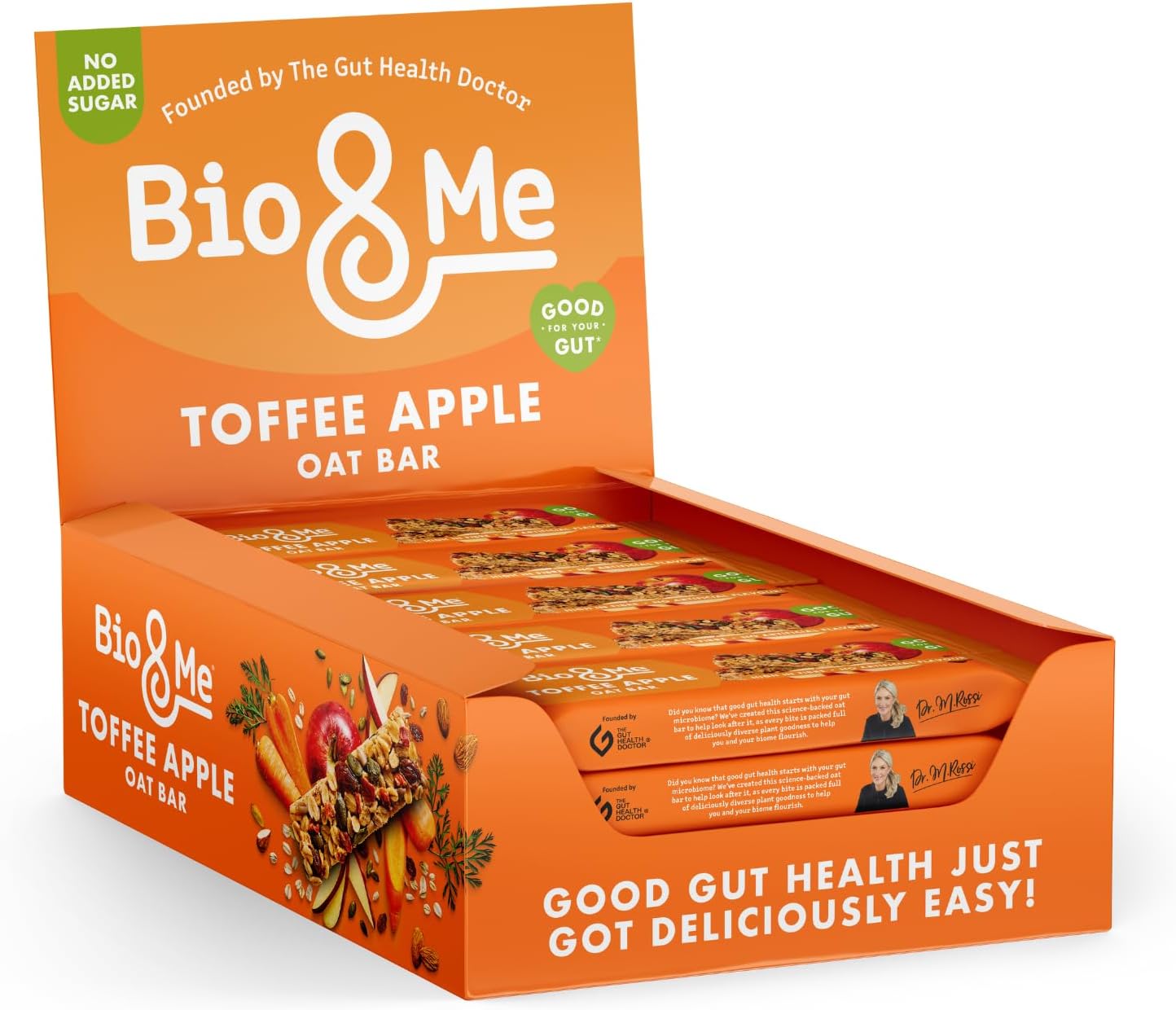 Bio&Me: Toffee Apple Gut-Loving Oat Bars (18 x 38g) - On-The-Go Snack ...