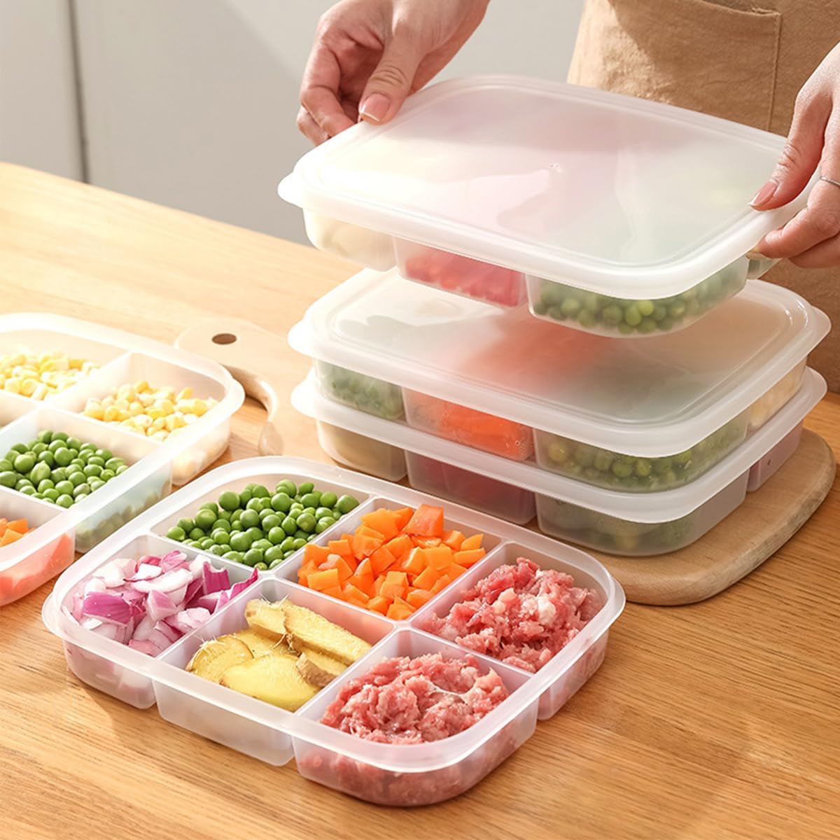 Amazon.com: Rowcay Split Food Storage Container, 2-pack Freezer ...