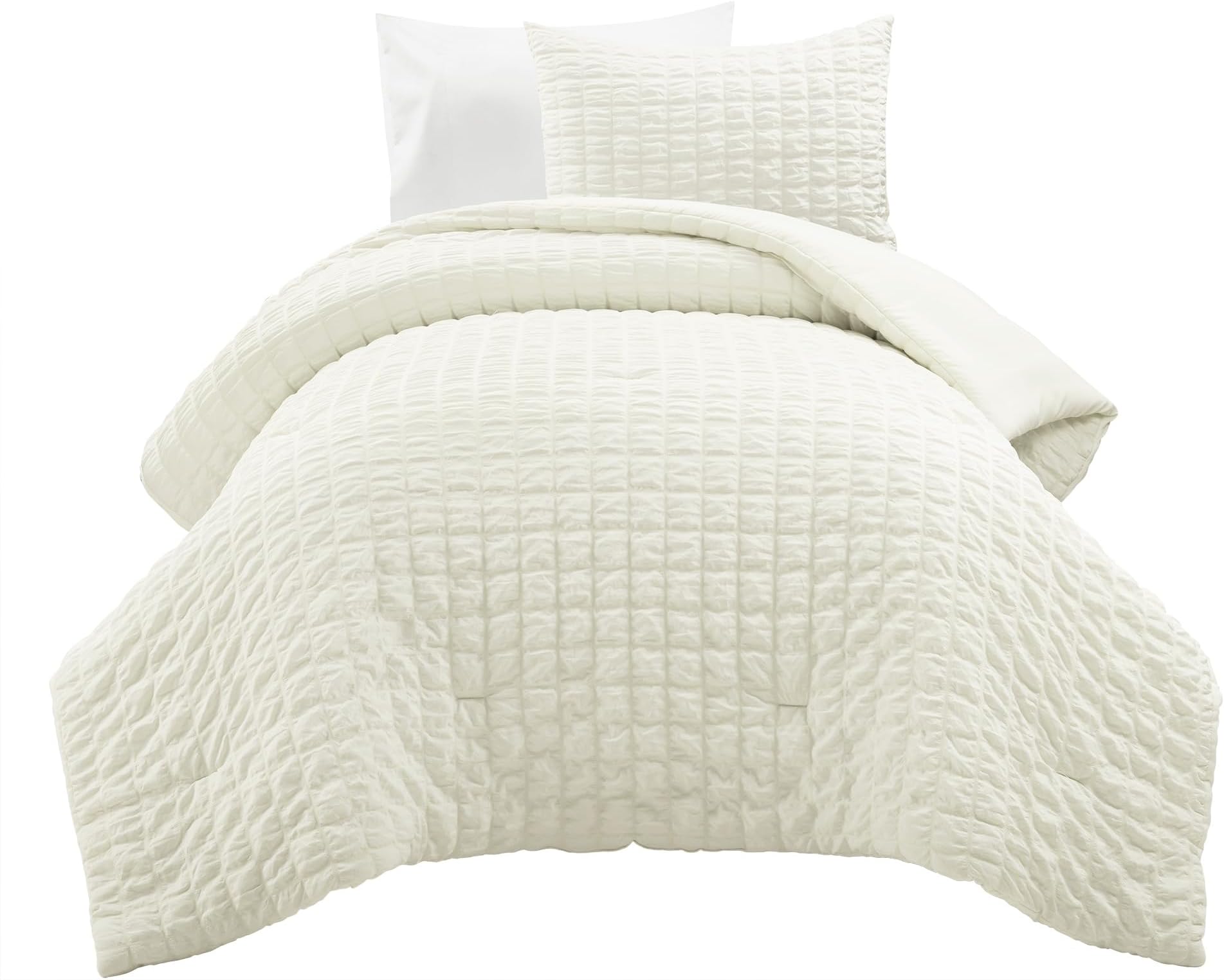 Amazon.com: Lush Decor Crinkle Textured Dobby 2 Piece Comforter Set ...