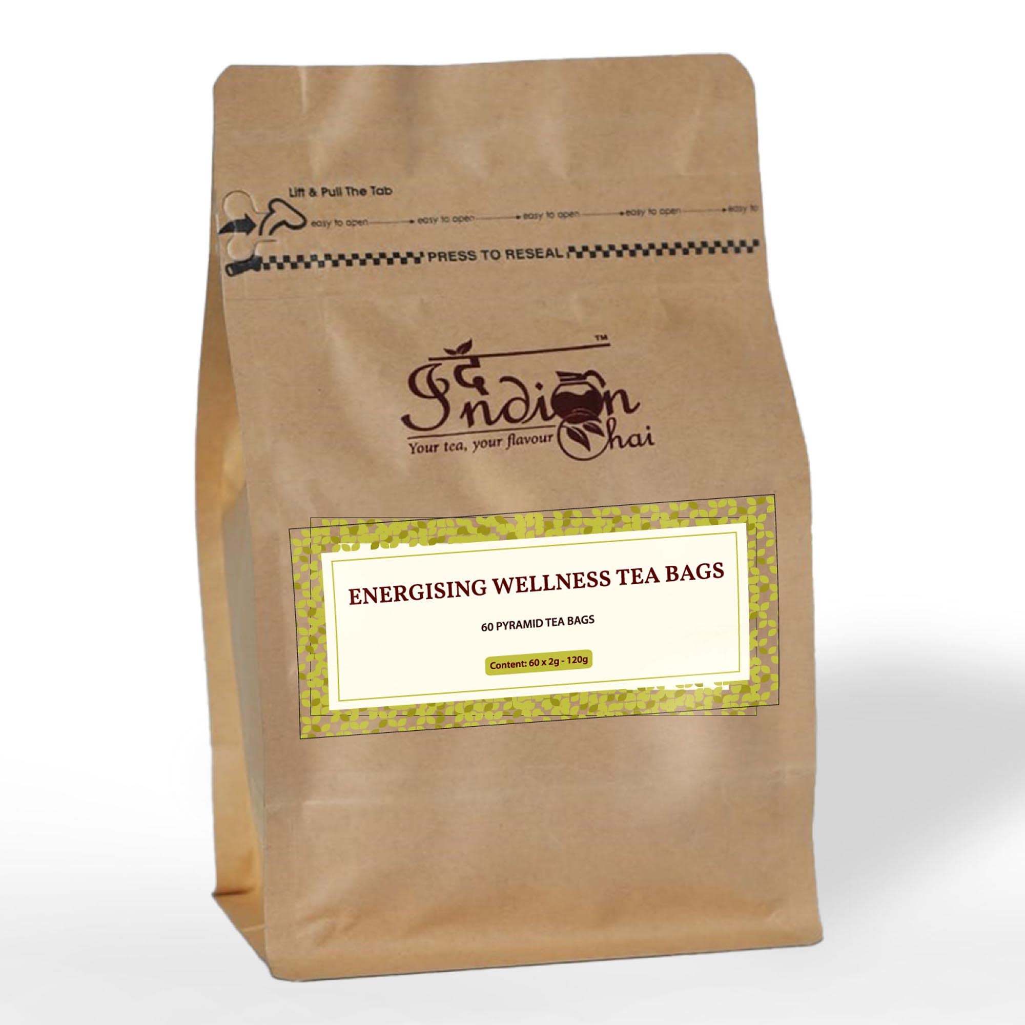 The Indian Chai – Energising Wellness Tea 60 Pyramid Tea Bags with ...