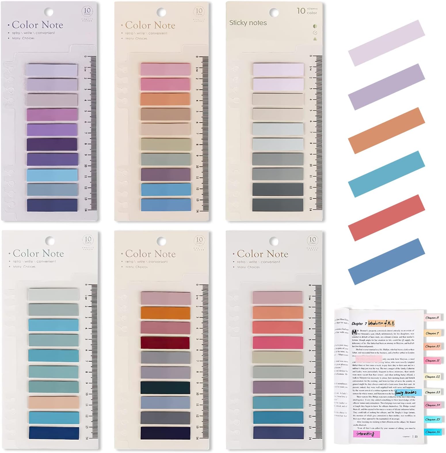 ExeQianming Sticky Index Tabs, 1200 Page Markers, Colored Sticky Index ...