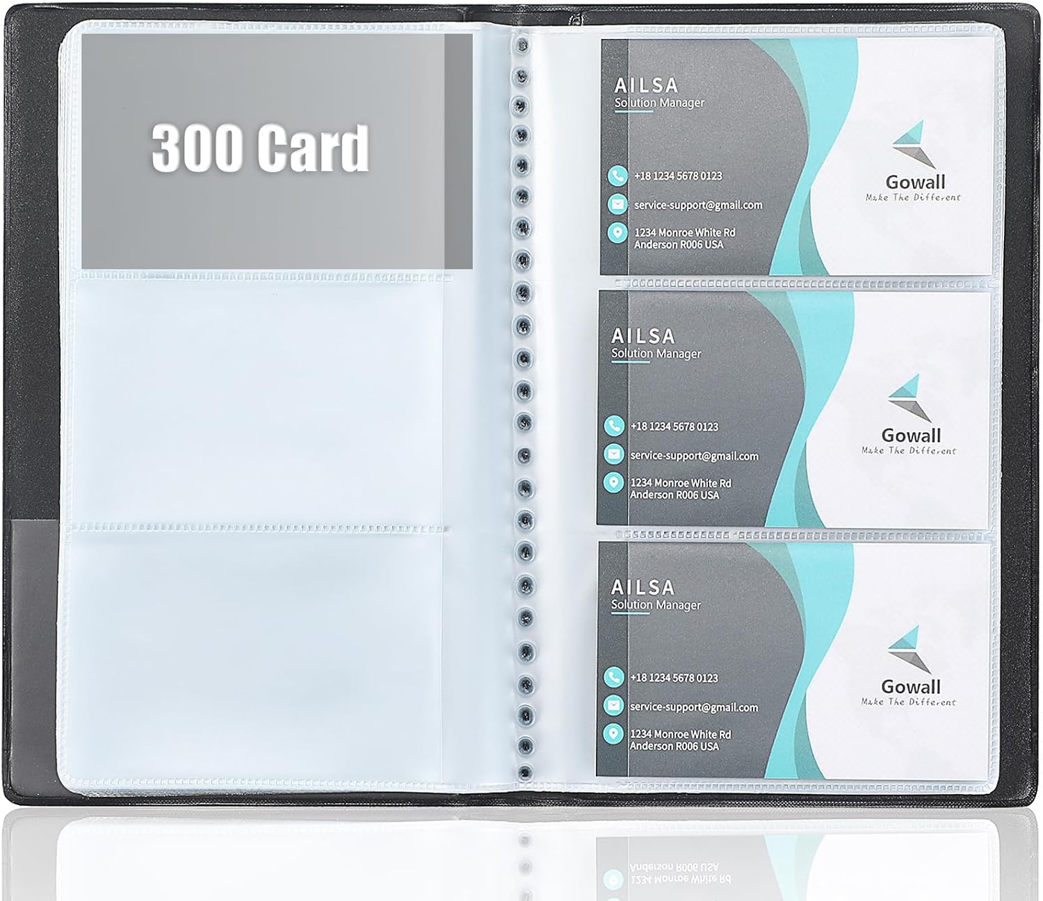 Amazon.com: GOWALL Professional Business Card Book Holder Organizer ...