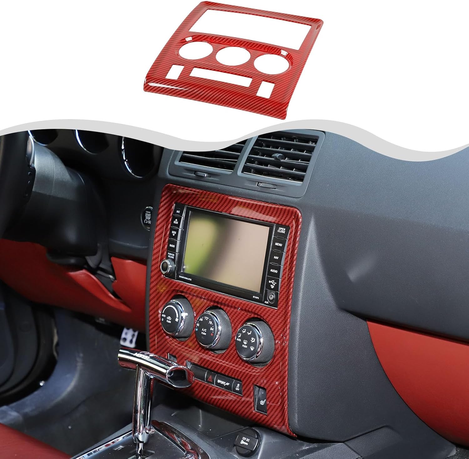 Amazon.com: HTHE Carbon Fiber Inner Center Console Dash Navigation ...